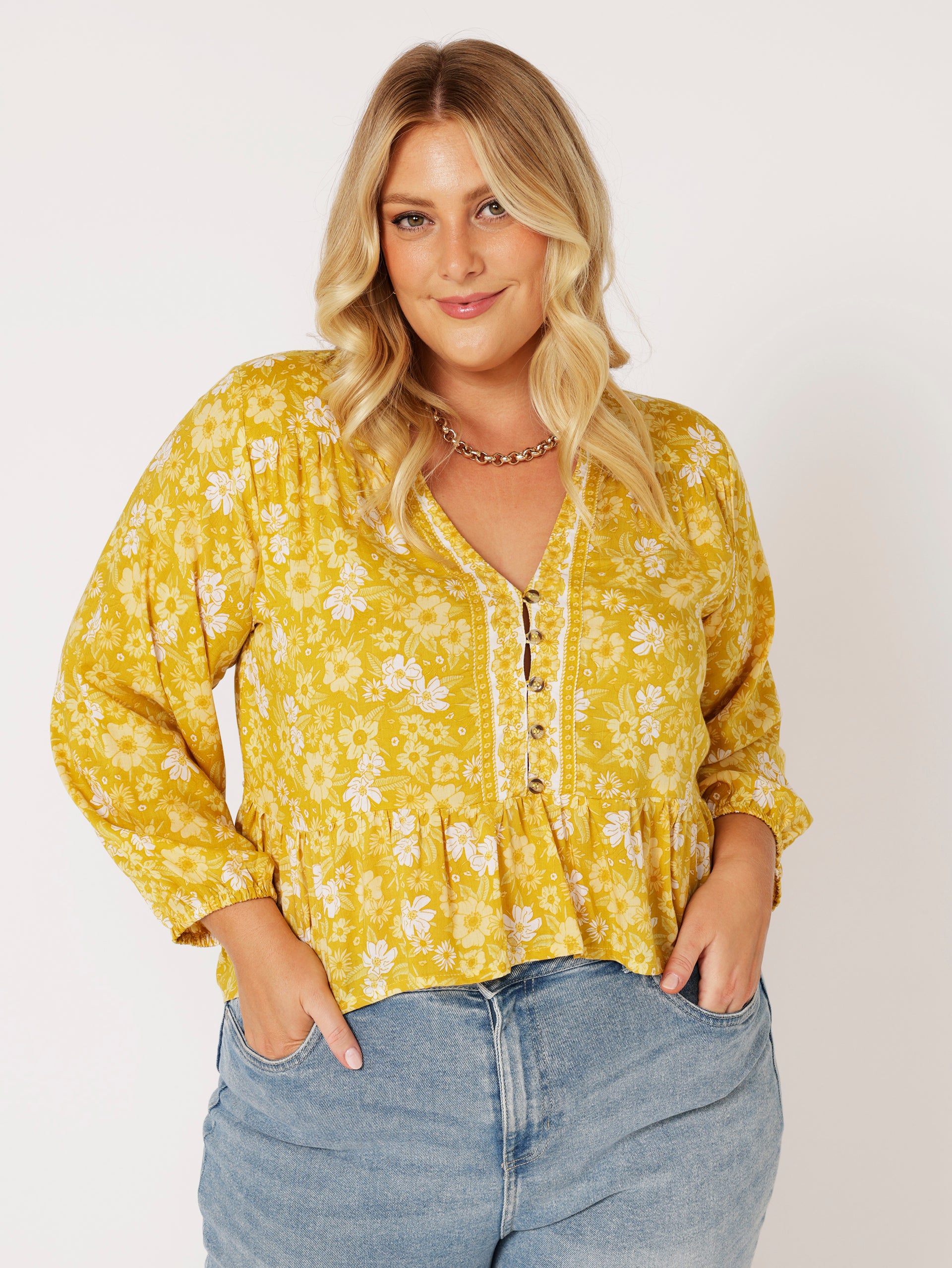 Saffron Road | Jilly Blouse | Marigold